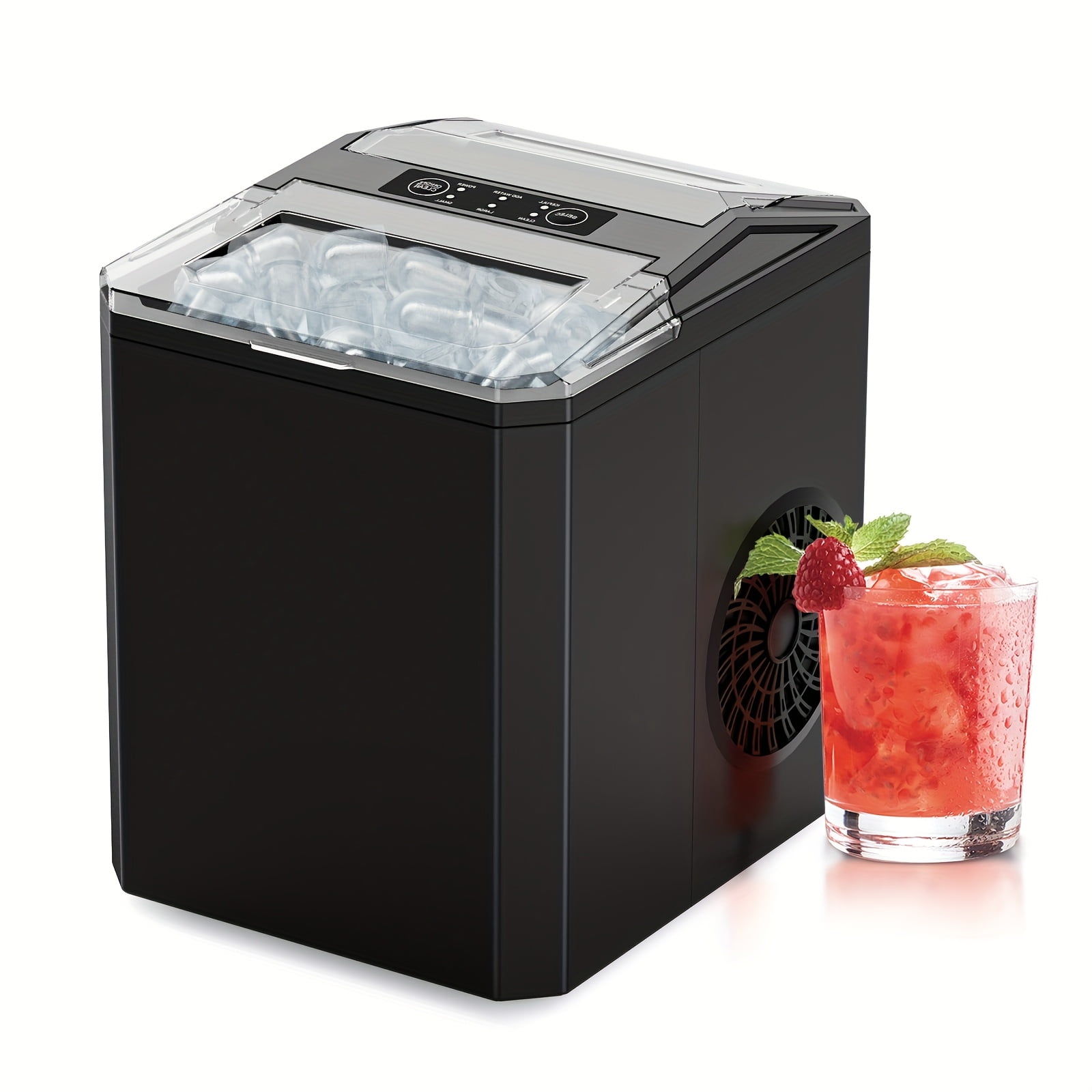 Portable Nugget Countertop Ice Maker - 9 Bullet Ice in 6 Mins, 24.5lbs ...