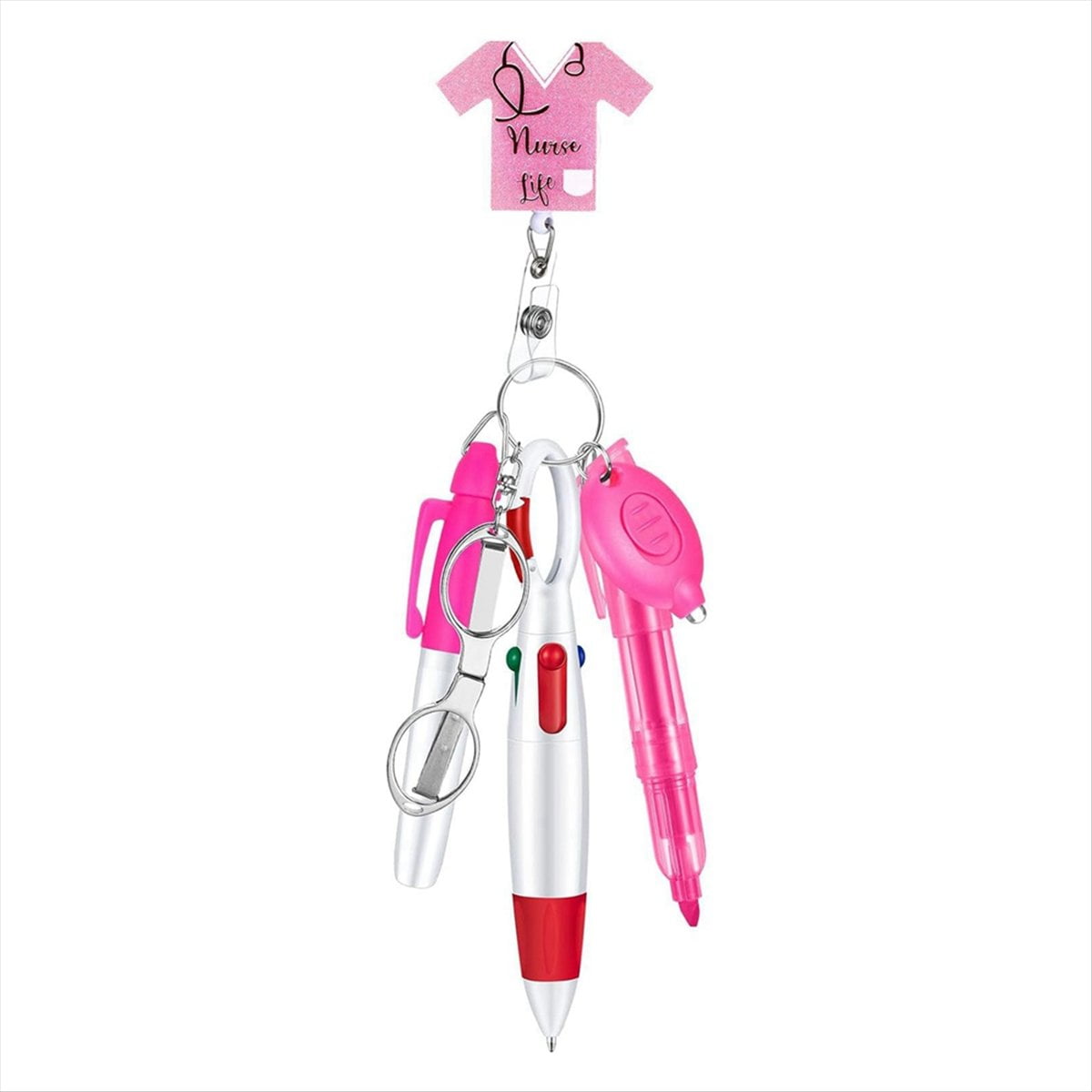 Portable Nurse Pen Set Carabiner Retractable Scroll Easy to Pull Out ...
