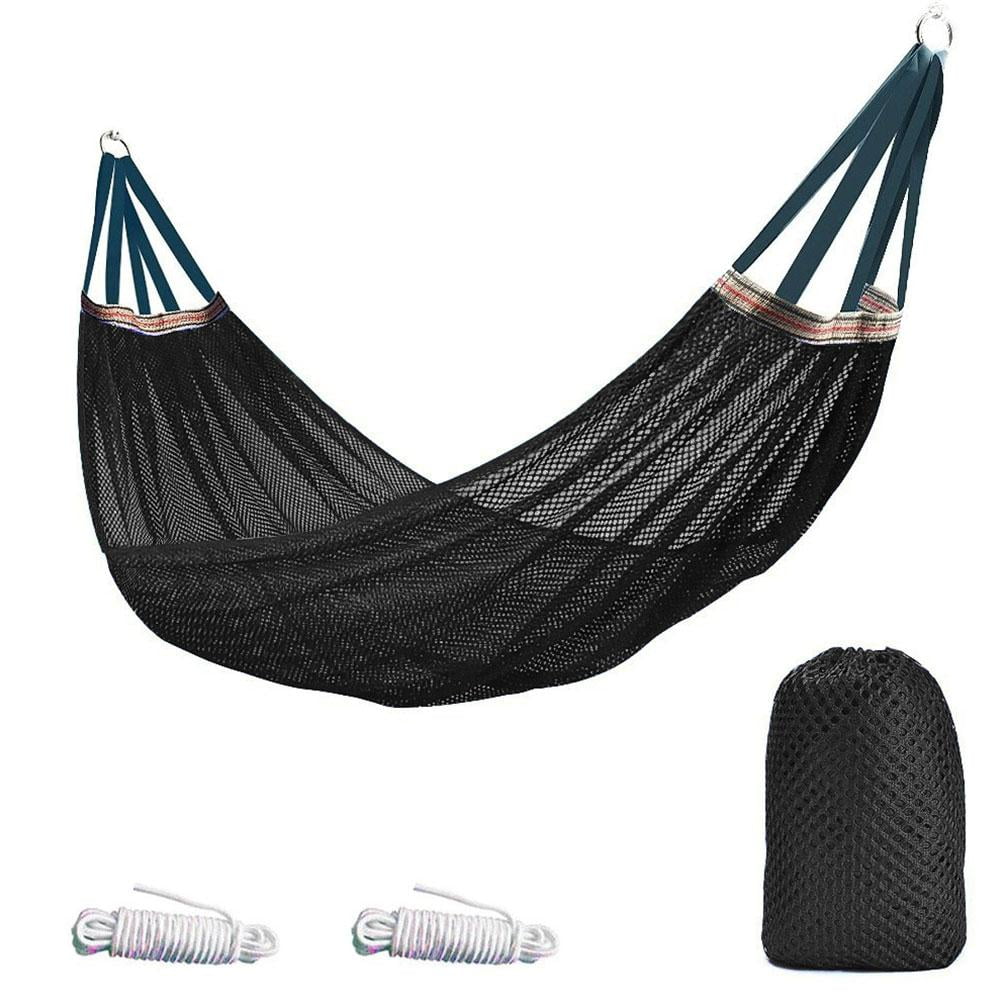 Portable Nylon Hammock with Anti-Roll Design for Camping, Hiking, Beach ...