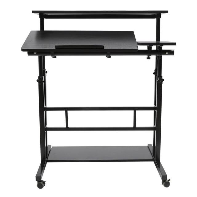 Portable Office Laptop Desk Rolling Adjustable Table Cart Computer ...