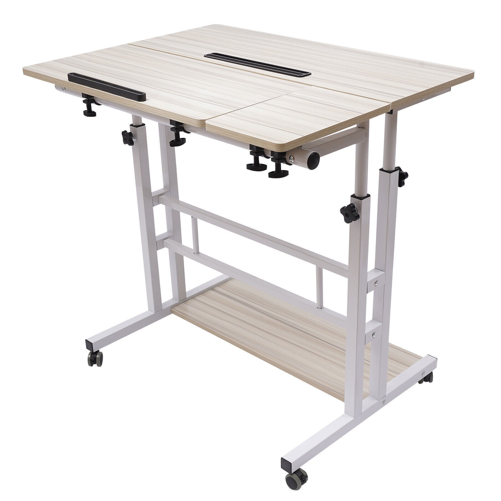 Portable Office Laptop Desk Rolling Adjustable Table Cart Computer ...