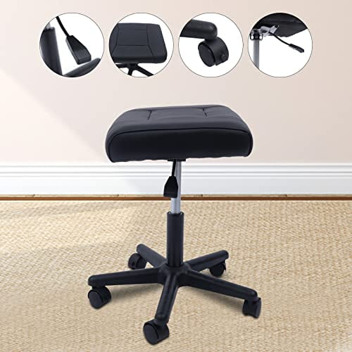 Portable Offices Rolling Swivel Leather Stool Adjustable Home Footrest ...