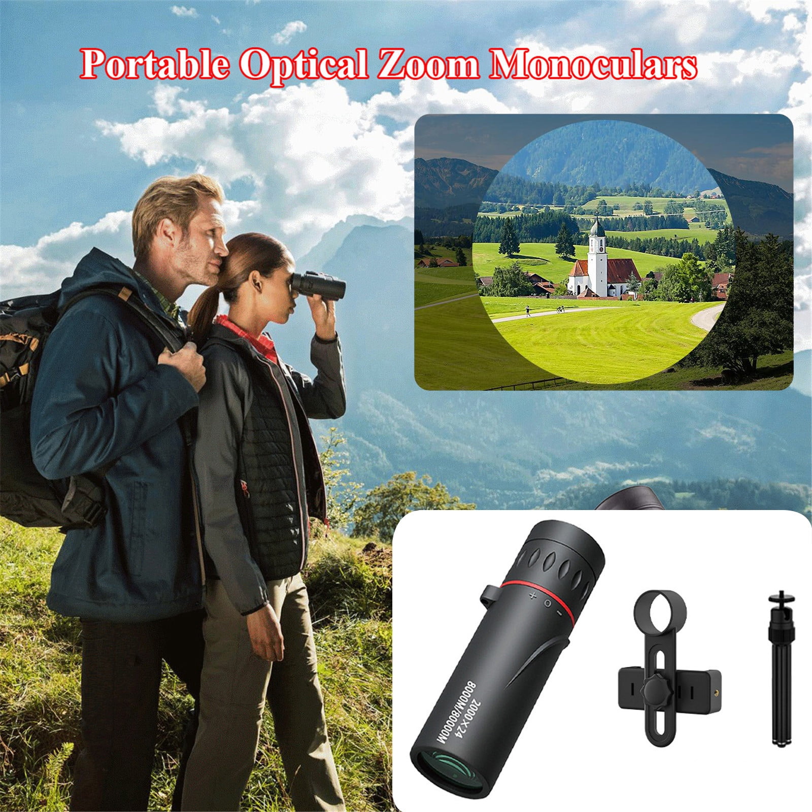 Portable Optical Zoom Field Glasses Clear View 8X Monoculars Small ...