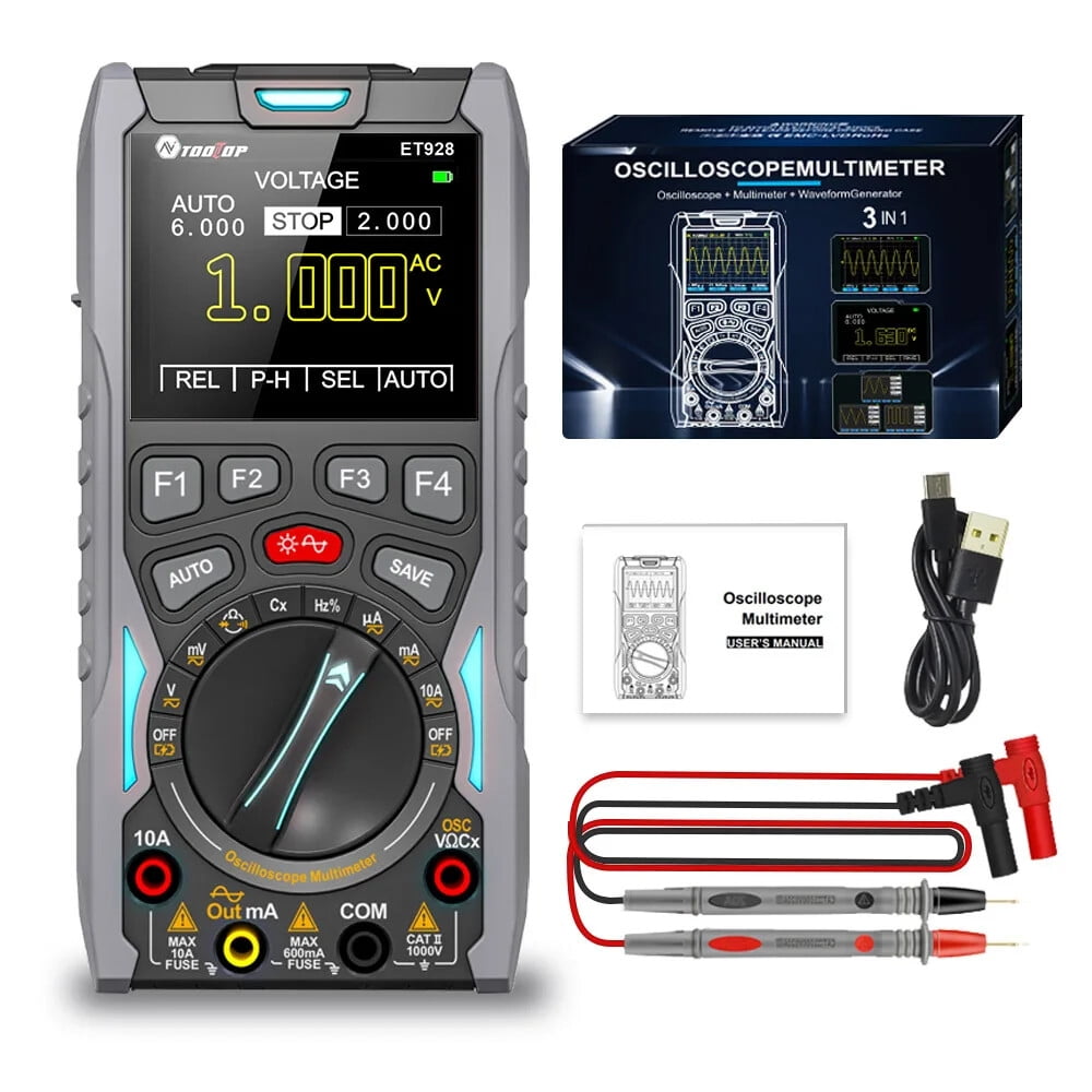 Portable Oscilloscope 3-in-1 Handheld Oscilloscope/Multimeter/Signal ...