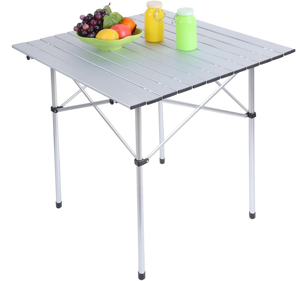 Portable Outdoor Folding Table, Aluminum Camping Table Desk with Bag ...