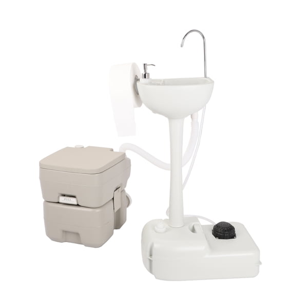 Portable Outdoor Sink and Toilet Combo 3L Hand Sink with 5 Gallon ...
