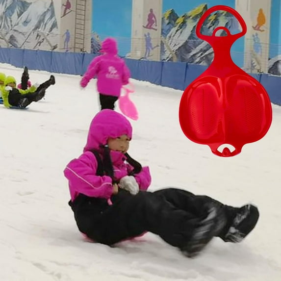 Portable Outdoor Winter Sled For S Teens Red Snow Sledding With Easy ...