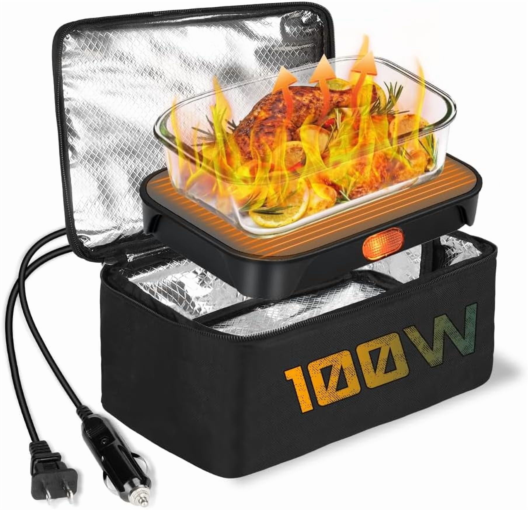 Portable Oven 100W Warmer, 12V/24V/110V Lunch Box Heater for , Personal ...