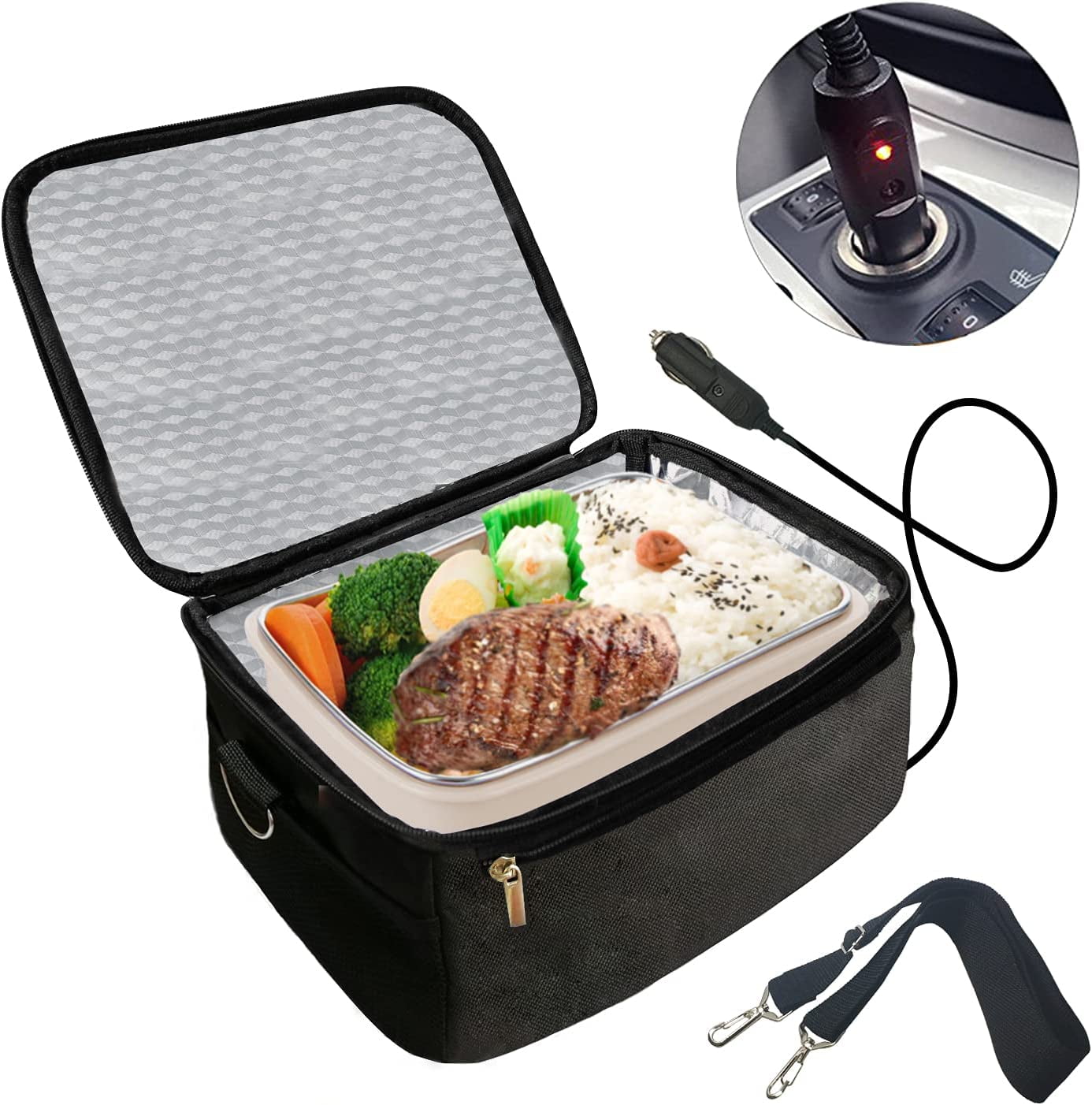 Portable Oven 12V Personal Food Warmer,Car Heating Lunch Box,Electric ...