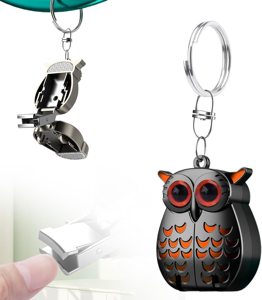 Portable Owl Keychain Nail Clipper, 2025 Upgraded 2-in-1 Foldable Owl ...