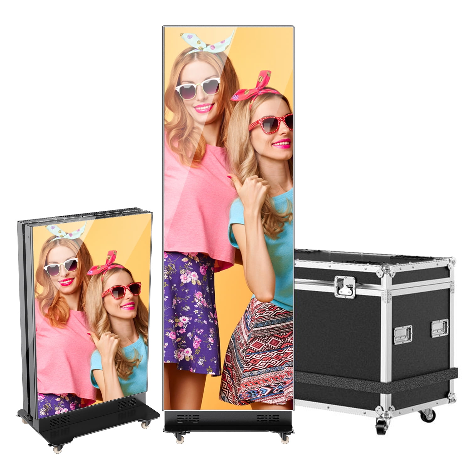 Portable P1.86 Spliceable LED Poster Display with Flight Case, Foldable ...