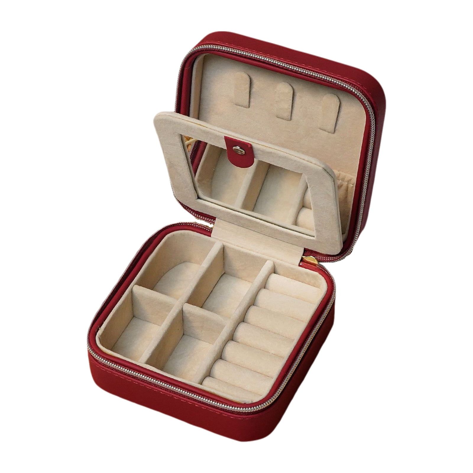 Portable PU Jewelry Organiser Box With Soft Lining And Multi Layer ...