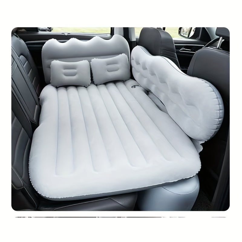 Portable PVC Flocking Blue Inflatable Car Bed - Rectangular Air Cushion ...