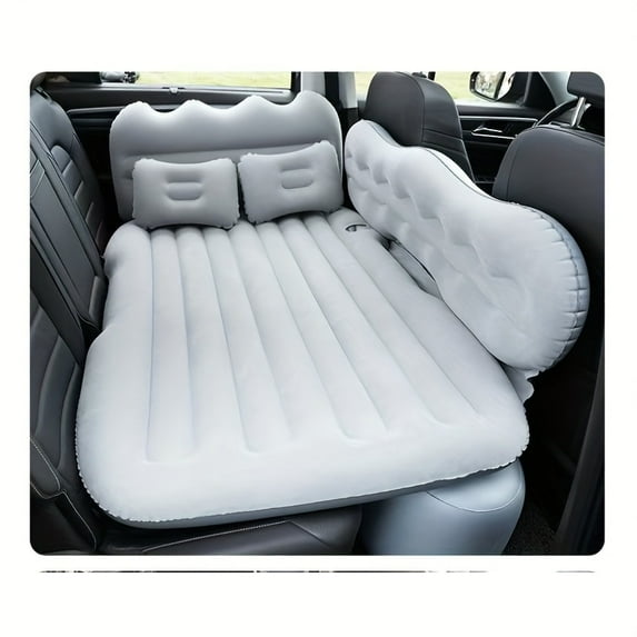 Portable PVC Flocking Blue Inflatable Car Bed - Rectangular Air Cushion ...