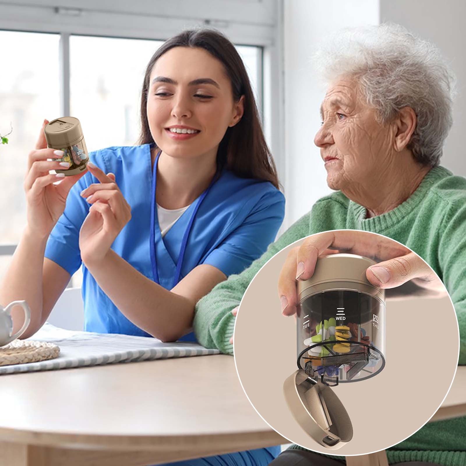 Portable Packaging Dispenser, Daily Meal Reminder Box, Compact Food ...