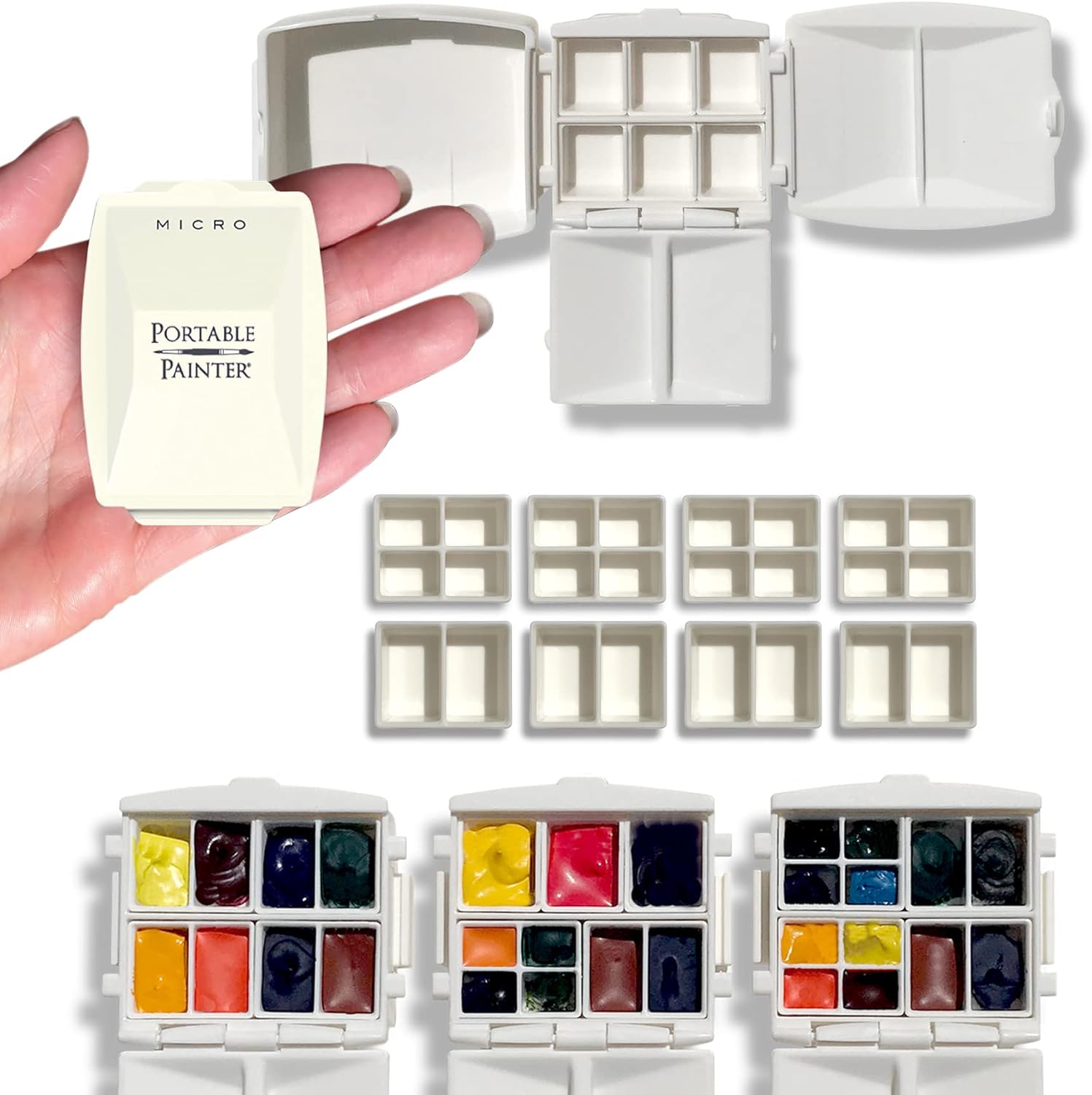 Portable Painter Micro Watercolor Palette + Micro Expansion Pans (8 ...