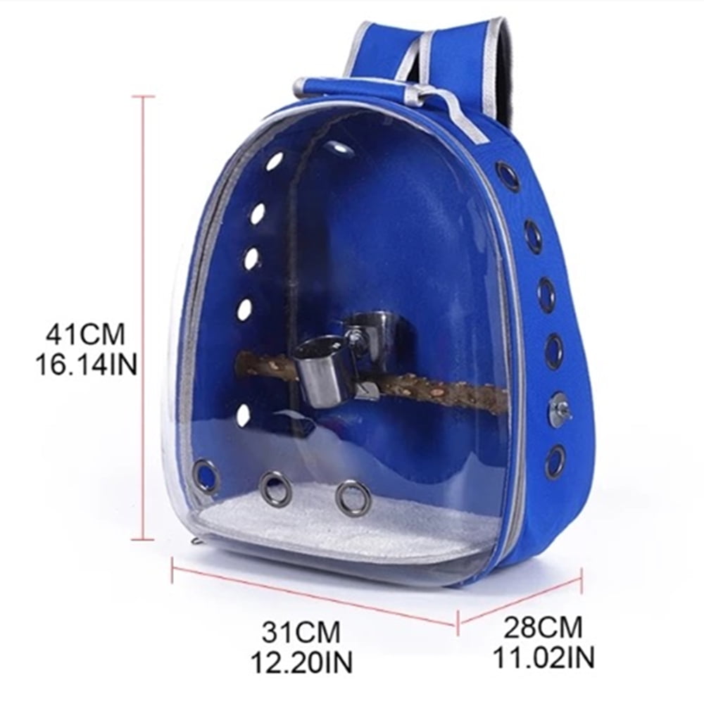 Portable Parrot Carrier Bird Cage with Prech and Feeder Acrylic Pet ...