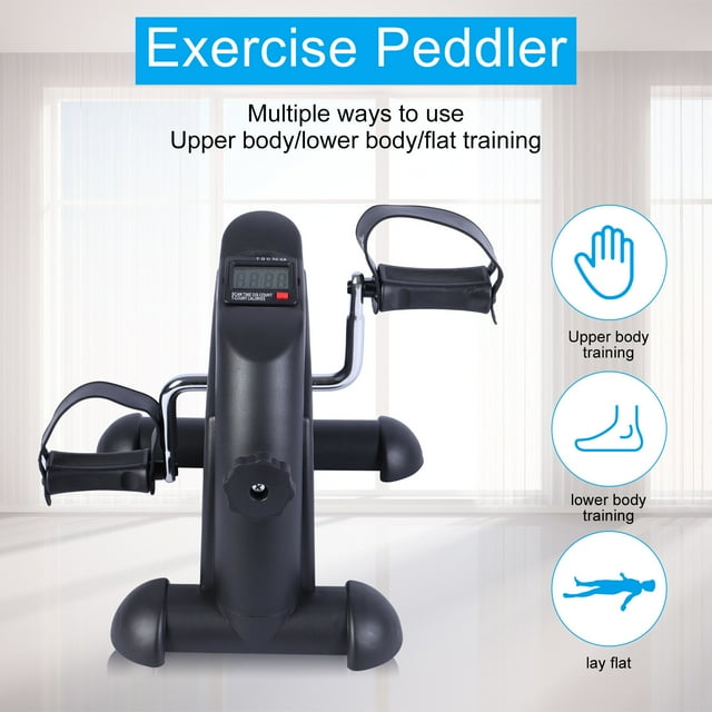Portable Pedal Stationary Bike, Mini Under Desk Exercise Bike Machine, Foot Cycle Arm & Leg ...