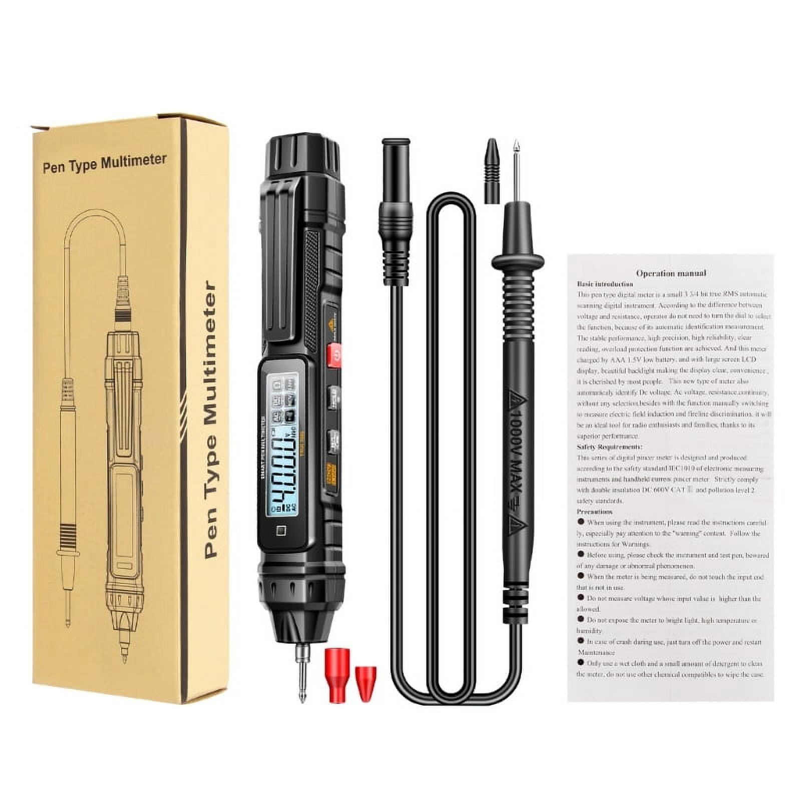 Portable Pen Type Digital Multimeter Voltmeter Resistance Continuity ...