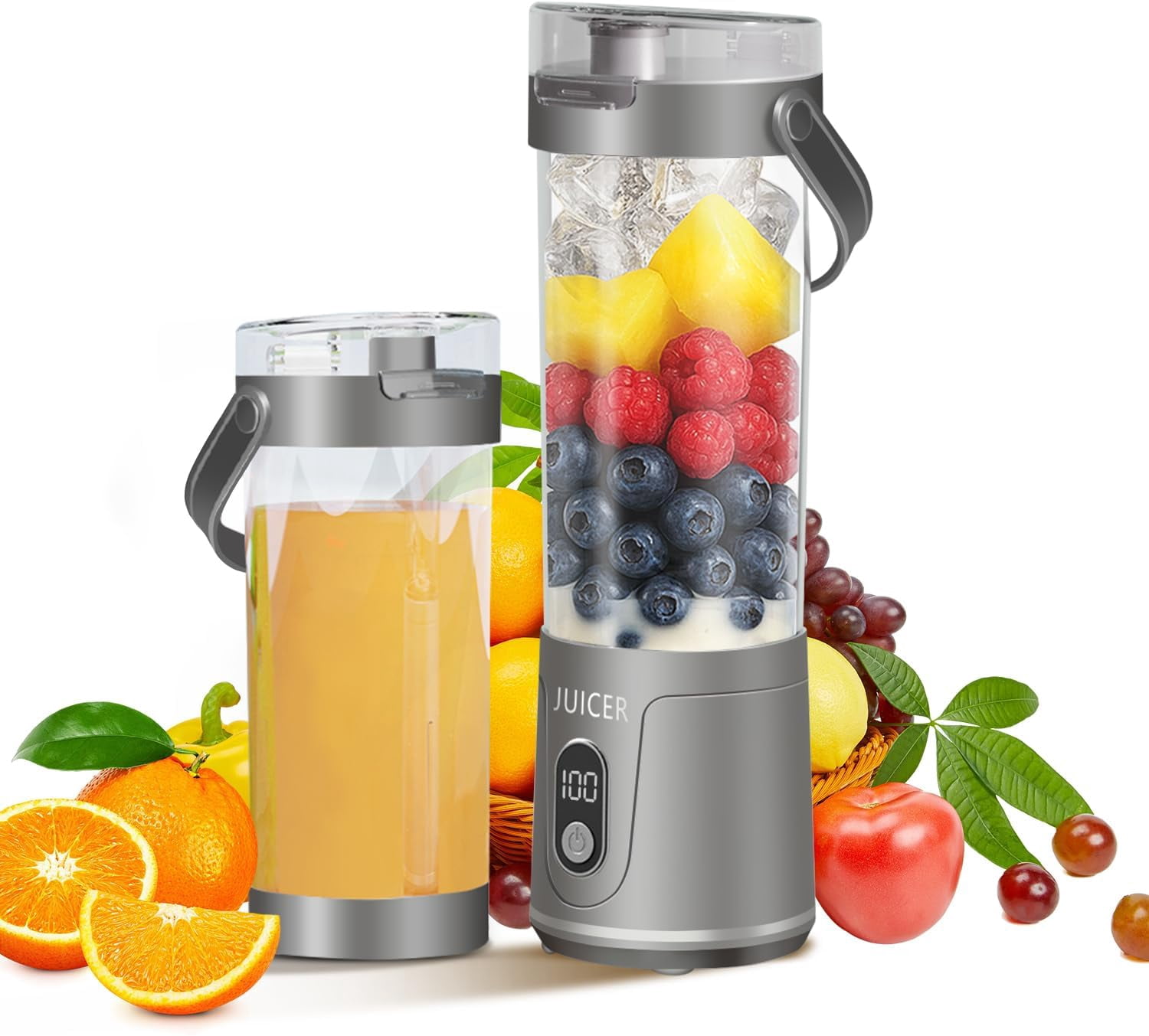 Portable Personal Electric USB Juicer，600ML Mini Blender Portable ...