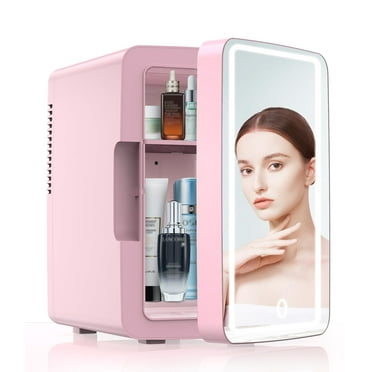 Icon Beauty LED Mirror Door 6.75in. Mini Cooler, 4-Liter Compact Mini ...