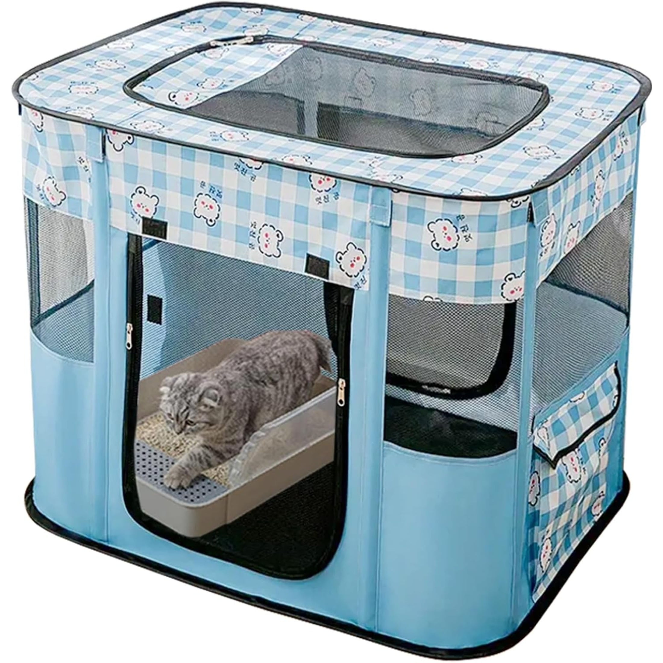 Portable Pet Cat Playpen,Cat Cages Indoor Collapsible Dog Crates Tent ...