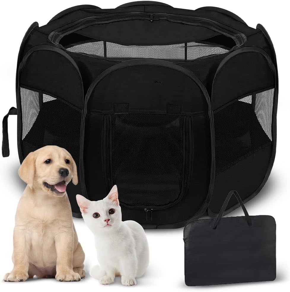 Portable Pet Cat Playpen for Indoor Cats Enclosed, Foldable Small Dog ...