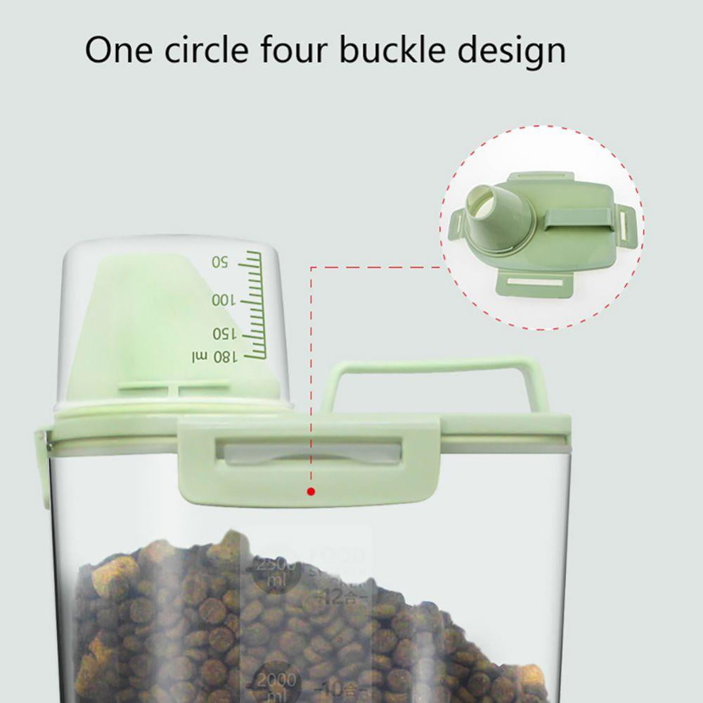Portable Pet Food Storage Box with Handle and Measuring Cup Cat Dog Dry ...