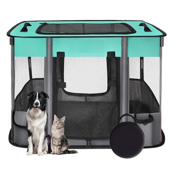 Portable Pet Playpen, Foldable Tent for Puppy, Cat, Bunny, Indoor ...