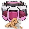 Portable Pet Playpen for Small Pets, Indoor/Outdoor Pop-Up Dog Kennel ...