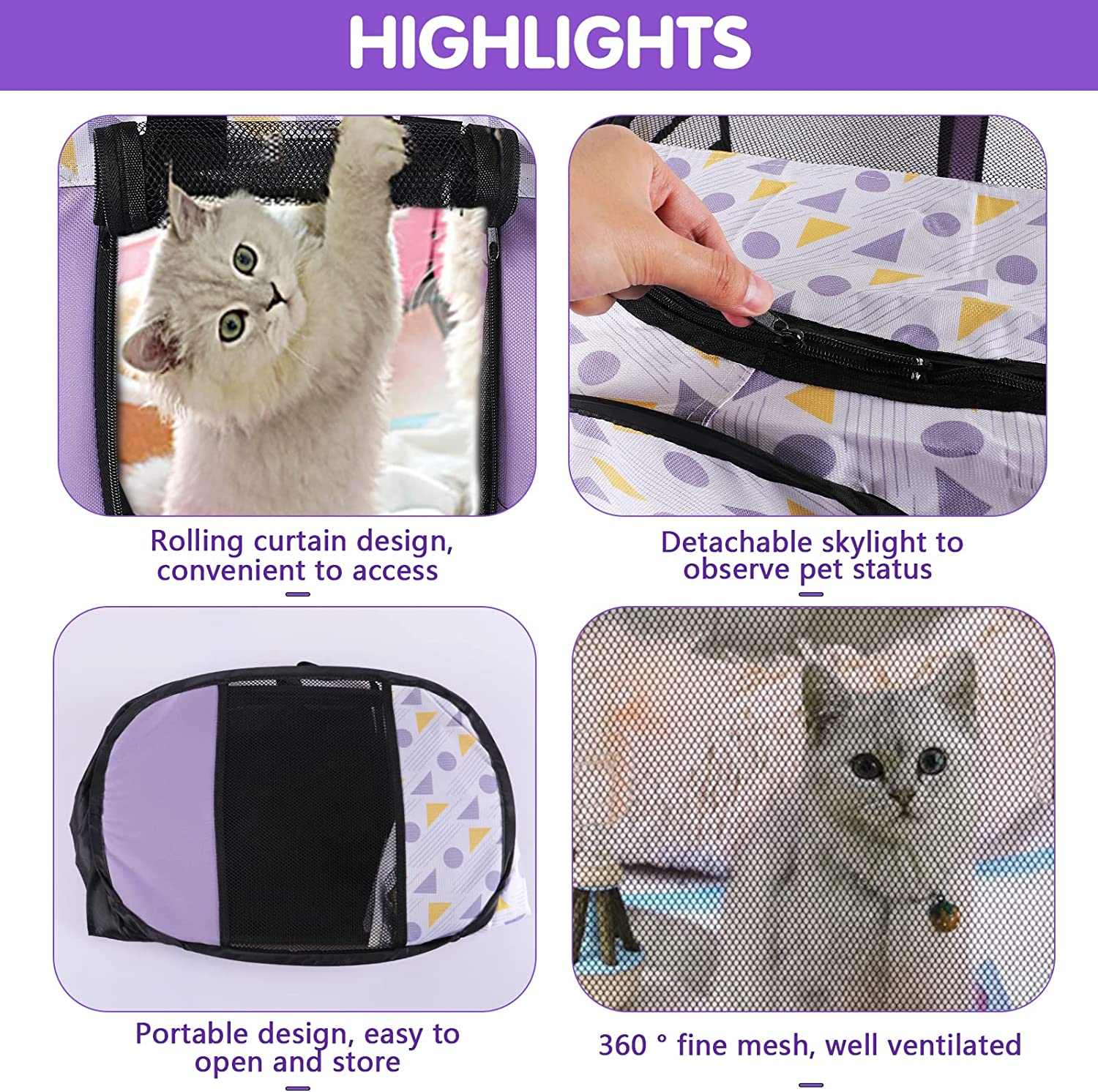 Portable Pet Playpen for Dogs Cats - Lightweight & Waterproof Design ...