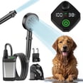 Portable Pet Shower with Temperature Display, 6000Mah Battery, 6 Spray ...