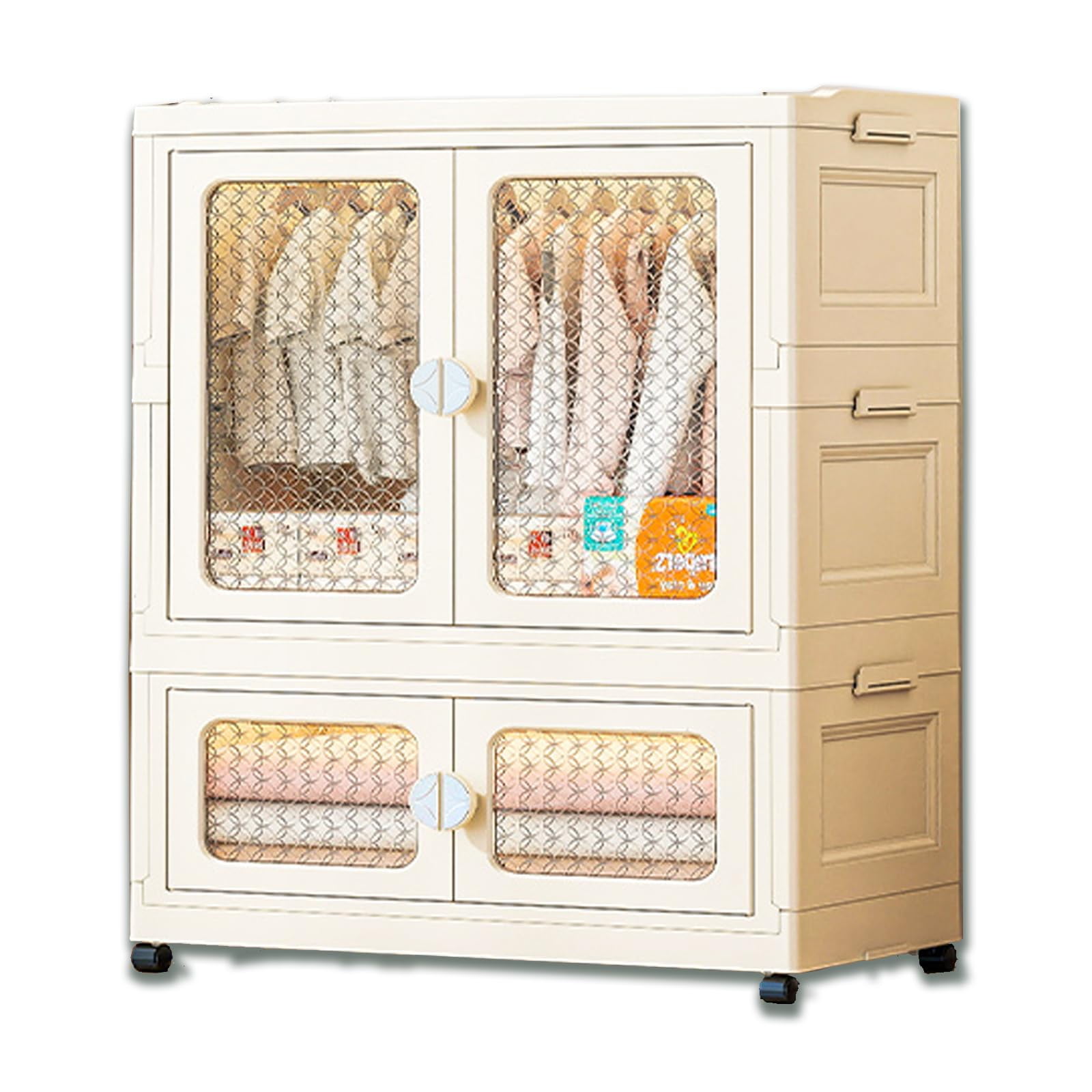 Portable Pet Wardrobe Closet, Collapsible Wardrobe Closet with Hanging ...