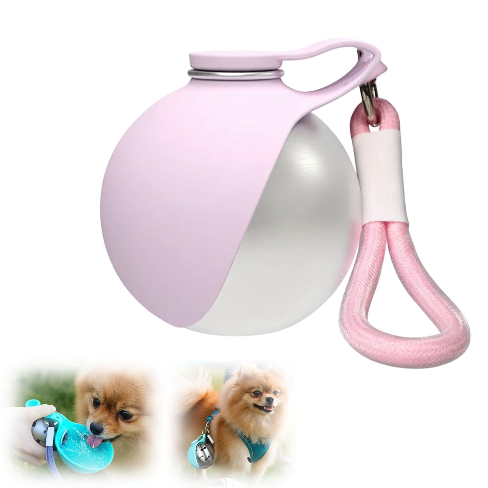 Portable Pet Water Bottle, 285ml Stainless Steel Dog Water Bottle ...