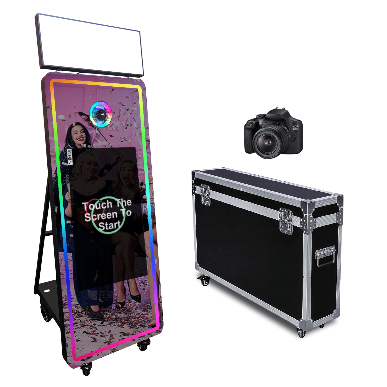 Portable Photo Booth Machine with 32inch LCD Touch Screen Magic Mirror ...