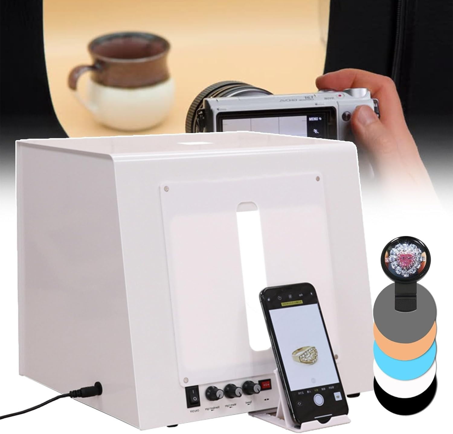 Portable Photo Studio Light Box,Dimmable Jewelry Photography Softbox ...