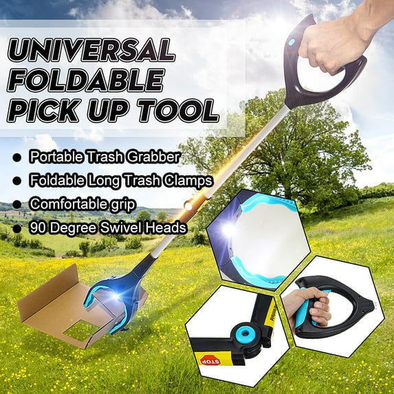Portable Pick Up Tool Reacher Grabber Foldable Long Trash Clamps 33 ...