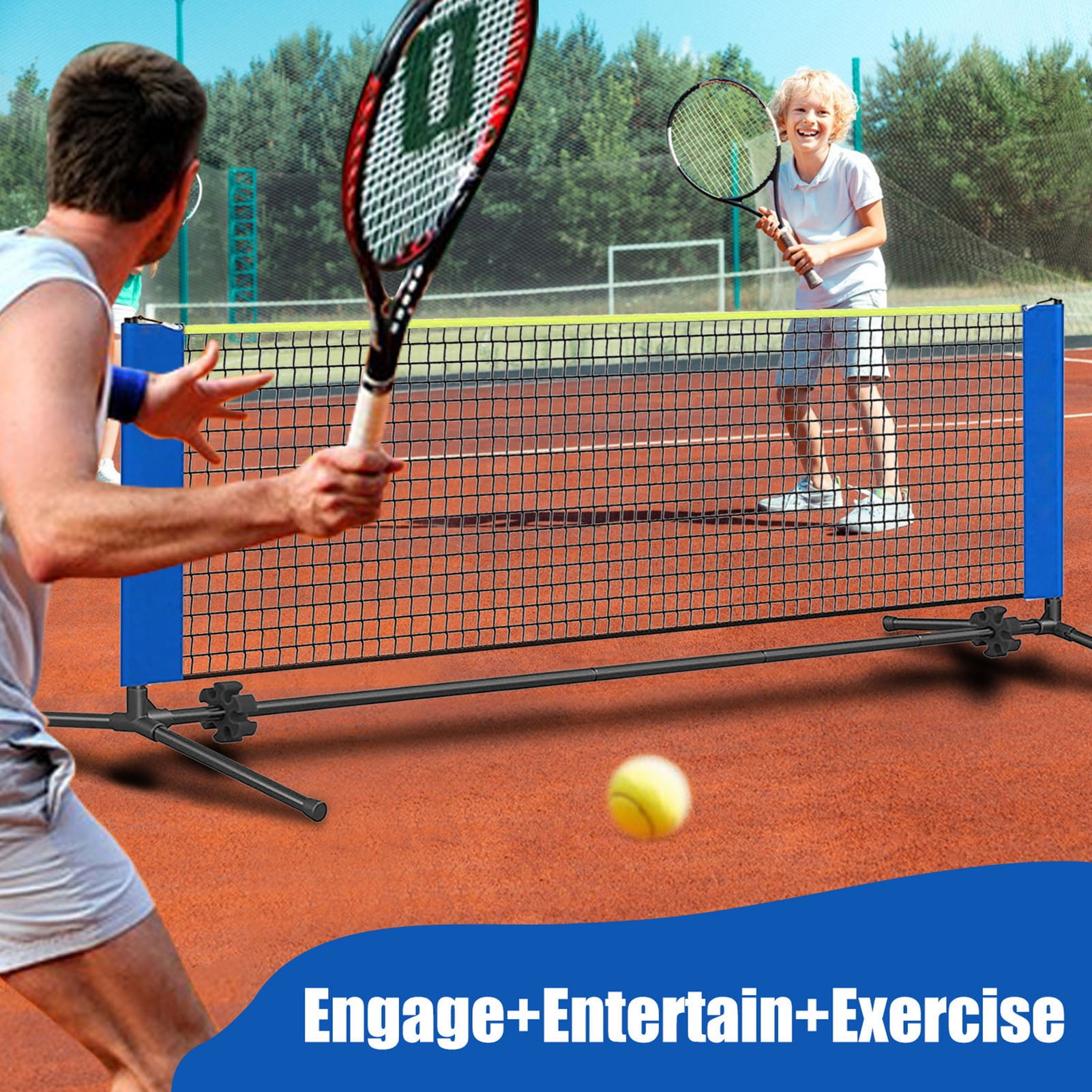 Portable Pickleball Net Equipment Set Mini Tennis Net for Driveway ...