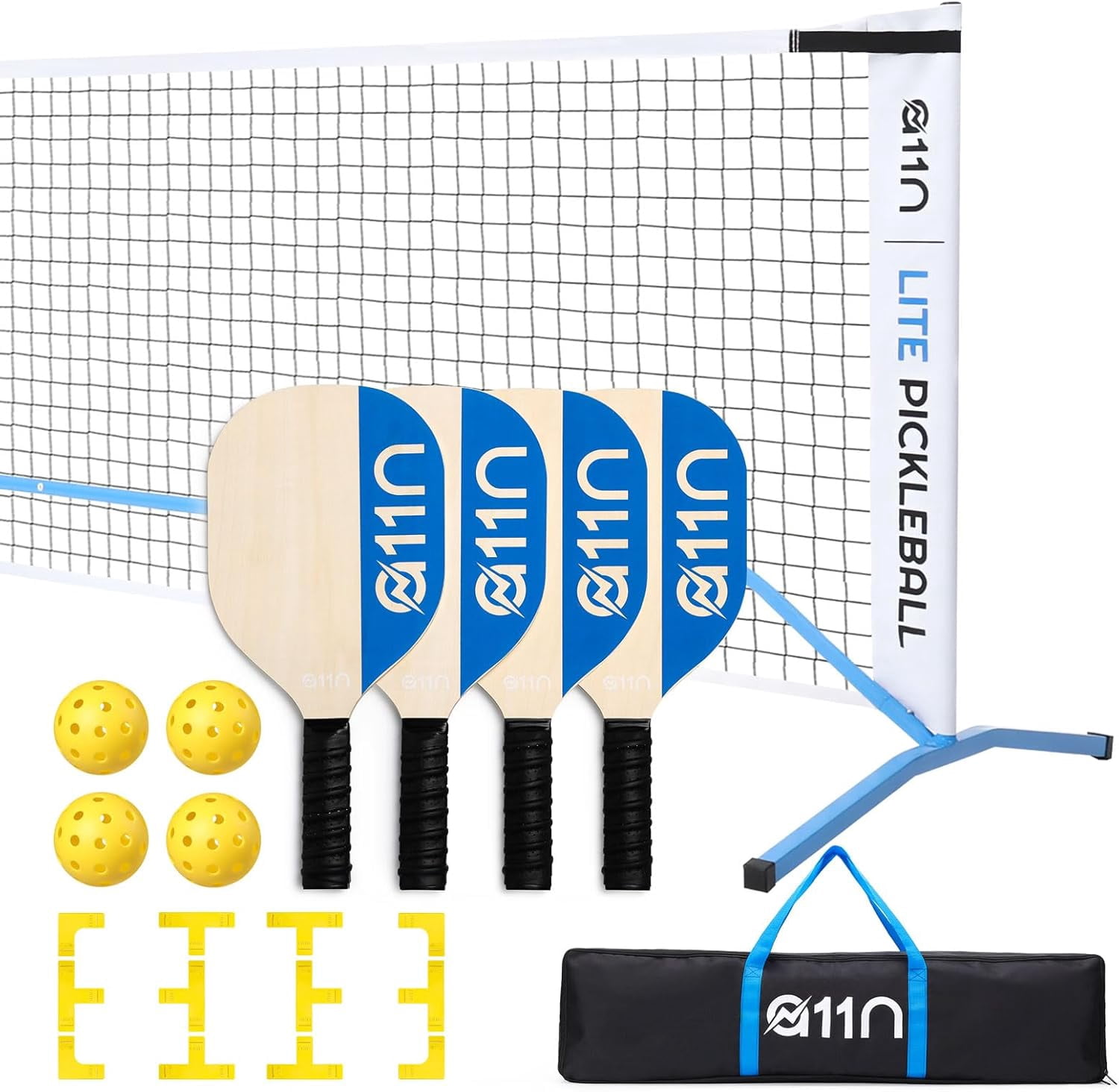 Portable Pickleball Net Set - 22ft Regulation Size Net with Court ...