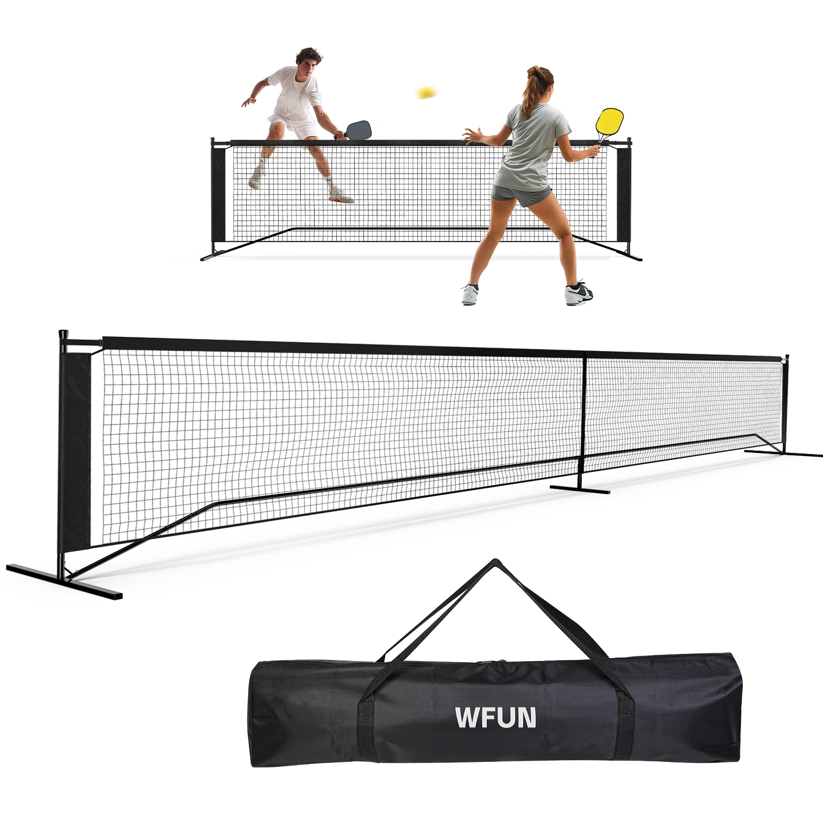 ESPN Pickleball Net Set (2 paddles, 2 balls, 1 portable net and carry ...