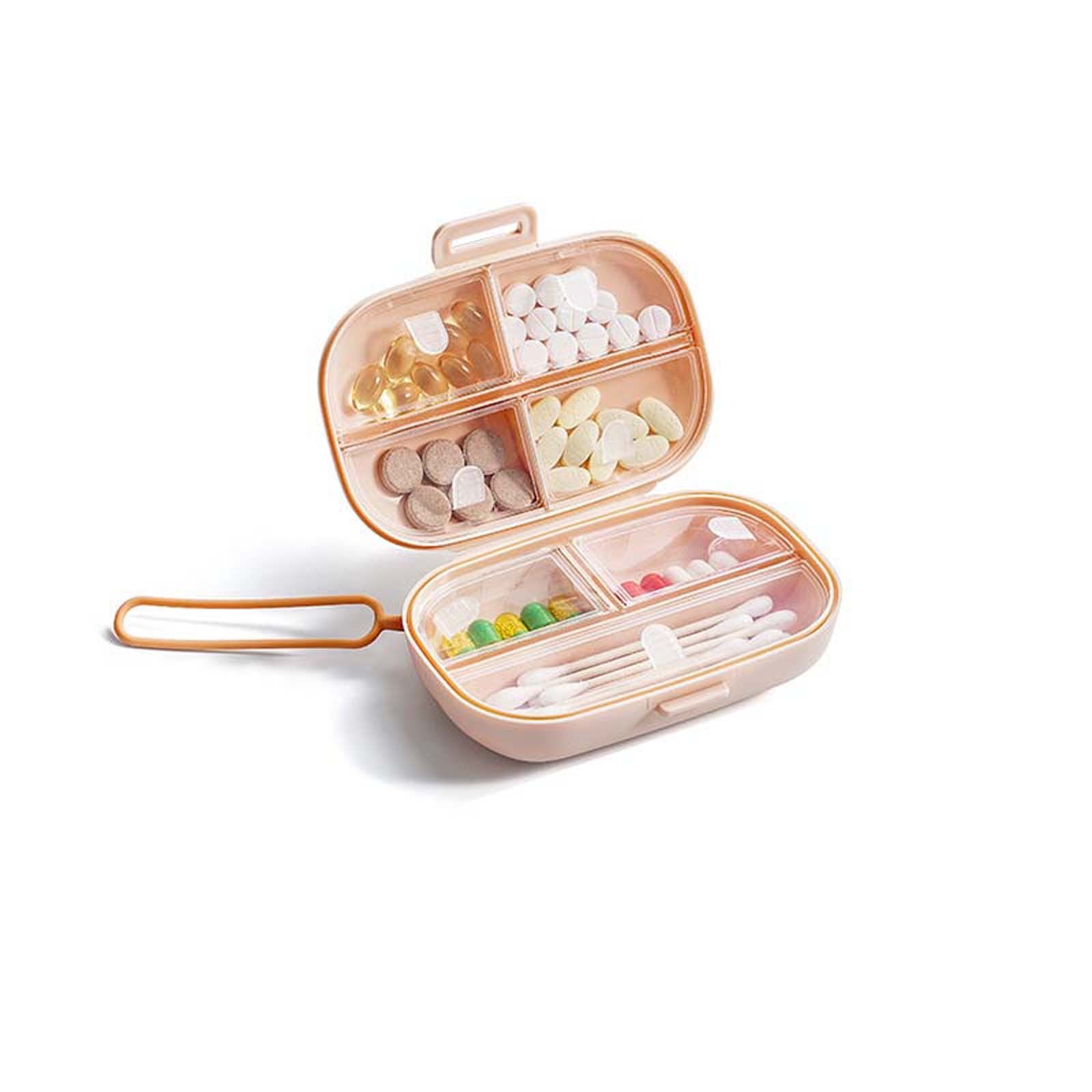 Portable Pill Box, Czzoypi Leak-Proof Tablet Dispenser, Double Layer ...