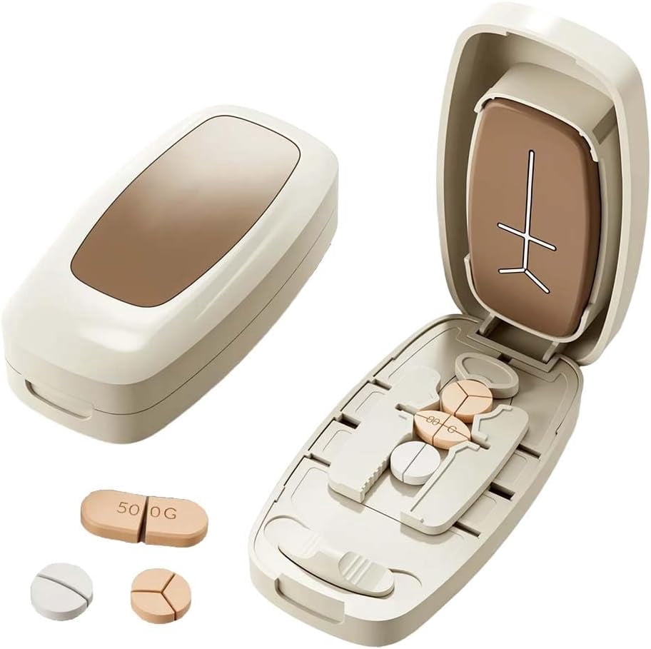 Portable Pill Cutter, 2026 Adjustable 1/2 1/4 Pills Cutter and Splitter ...