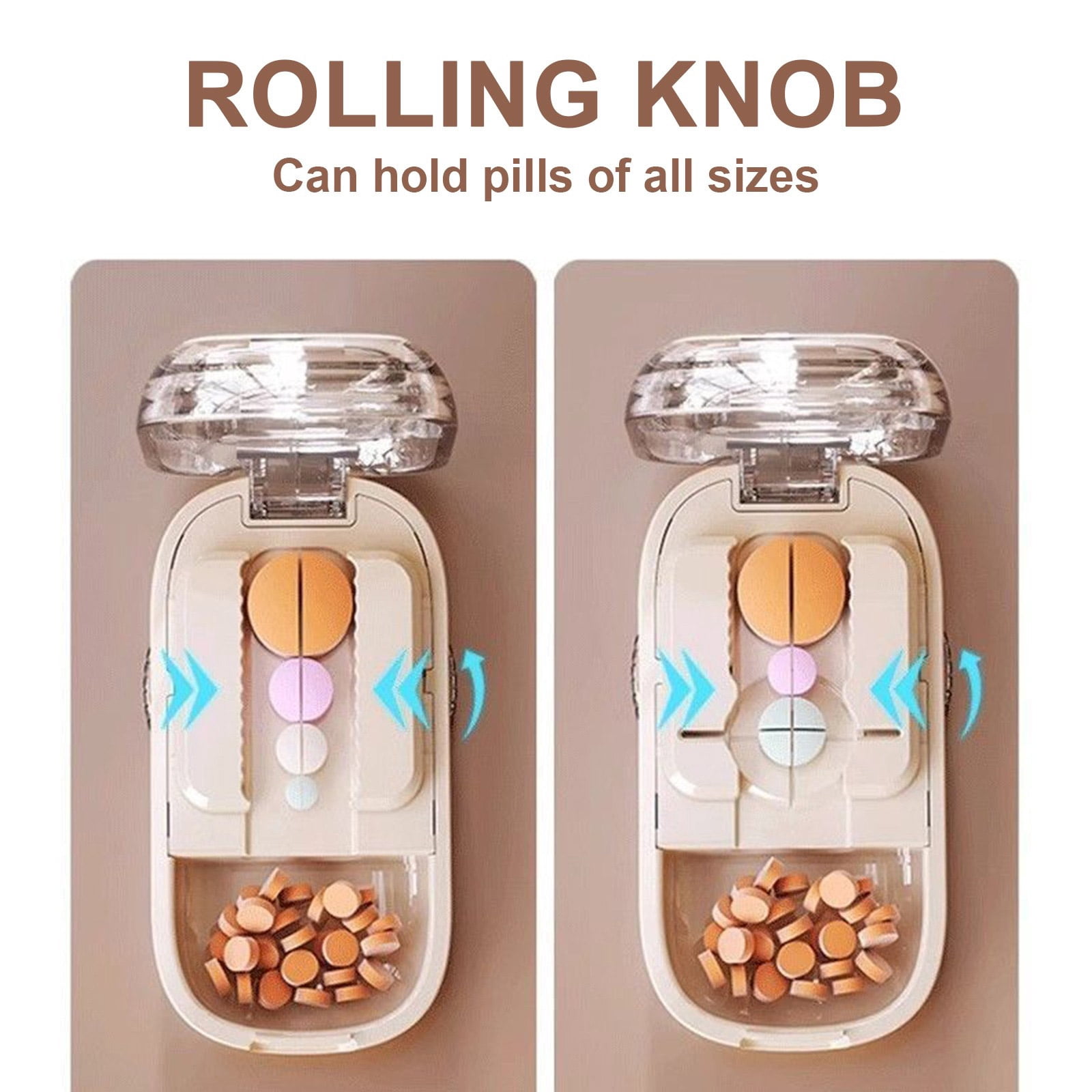 Portable Pill Cutter, Splitter for Tiny Small and Large Pills,,1/4 ...