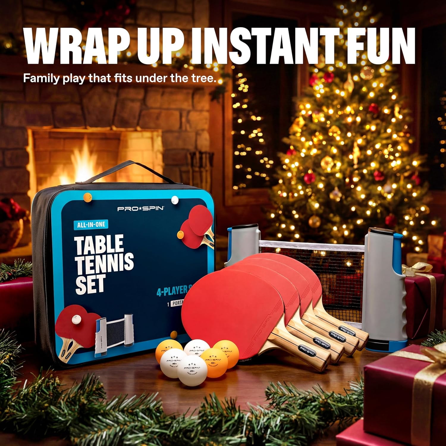 Portable Ping Pong Set with Retractable Ping Pong Net for Any Table ...