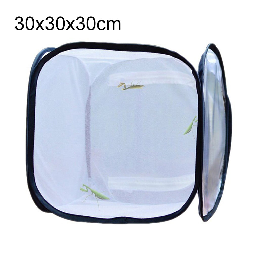 Portable Plant Growth Box Butterfly Habitat Foldable Insect Cage Light ...