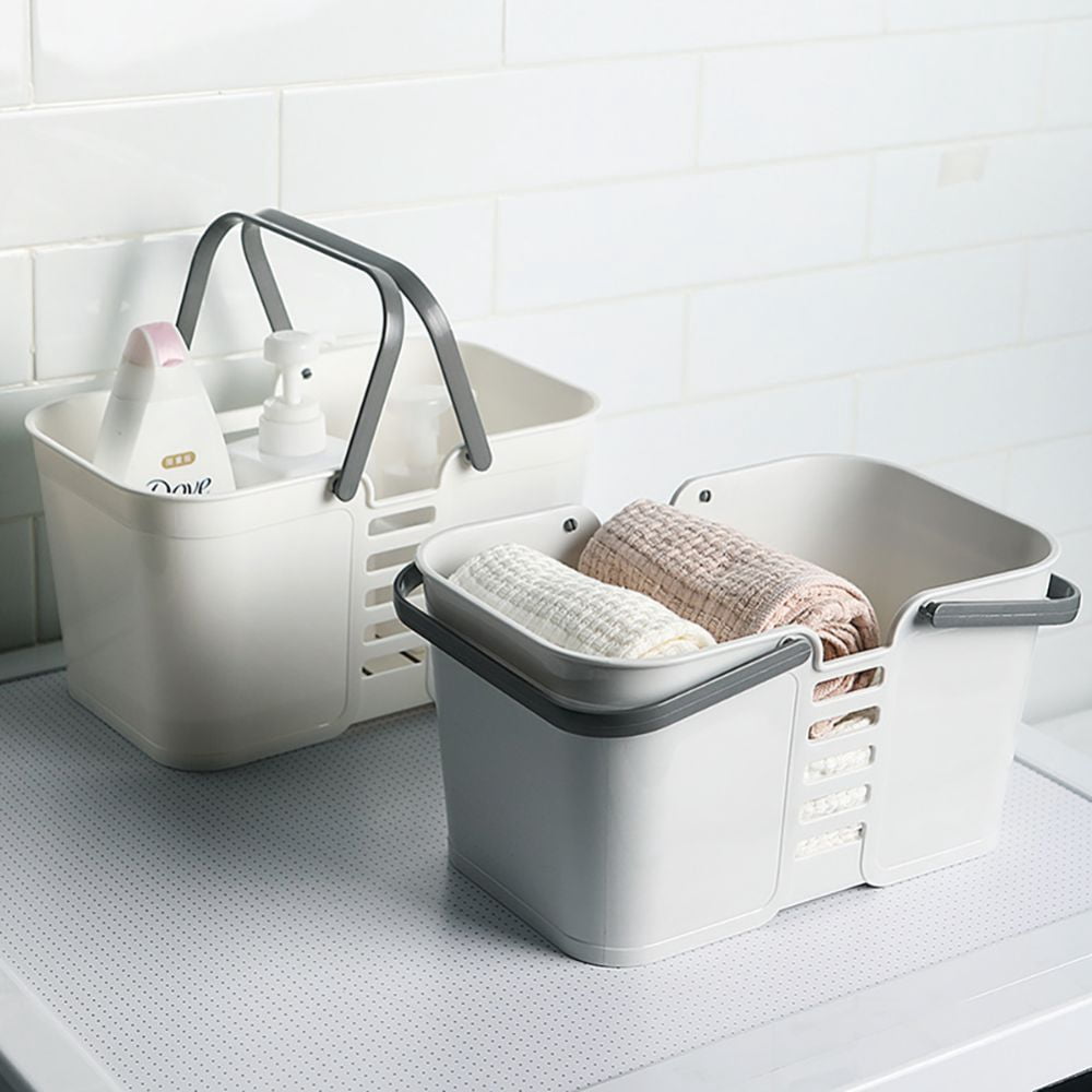 Portable Plastic Bath Basket with Handle for Bathroom, 10*5.6*6.1In ...