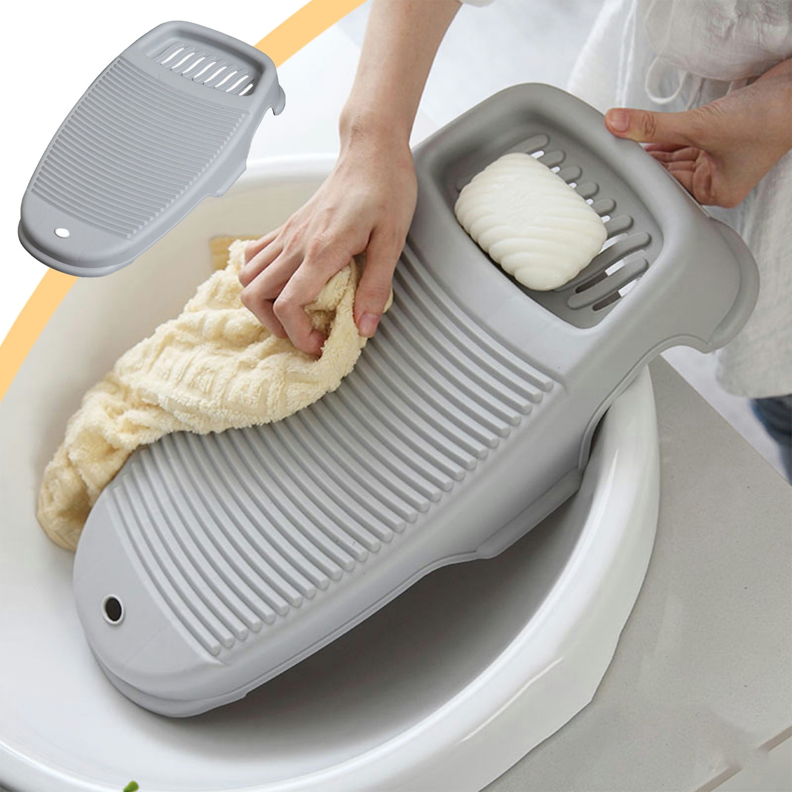 Portable Plastic Hand Washing Clothes Board with Soap Rack – Compact ...