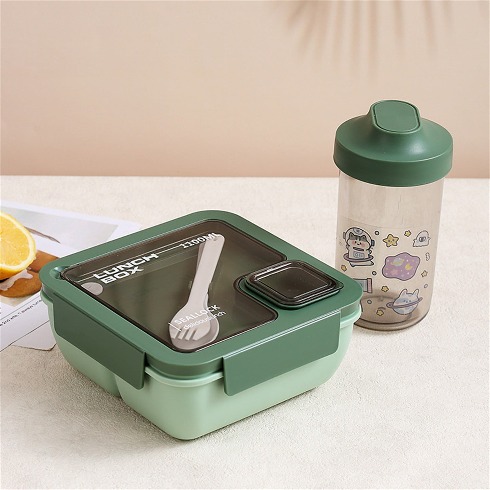 Portable Plastic Partition Integrated Lunch Box, Multi-functional Light ...