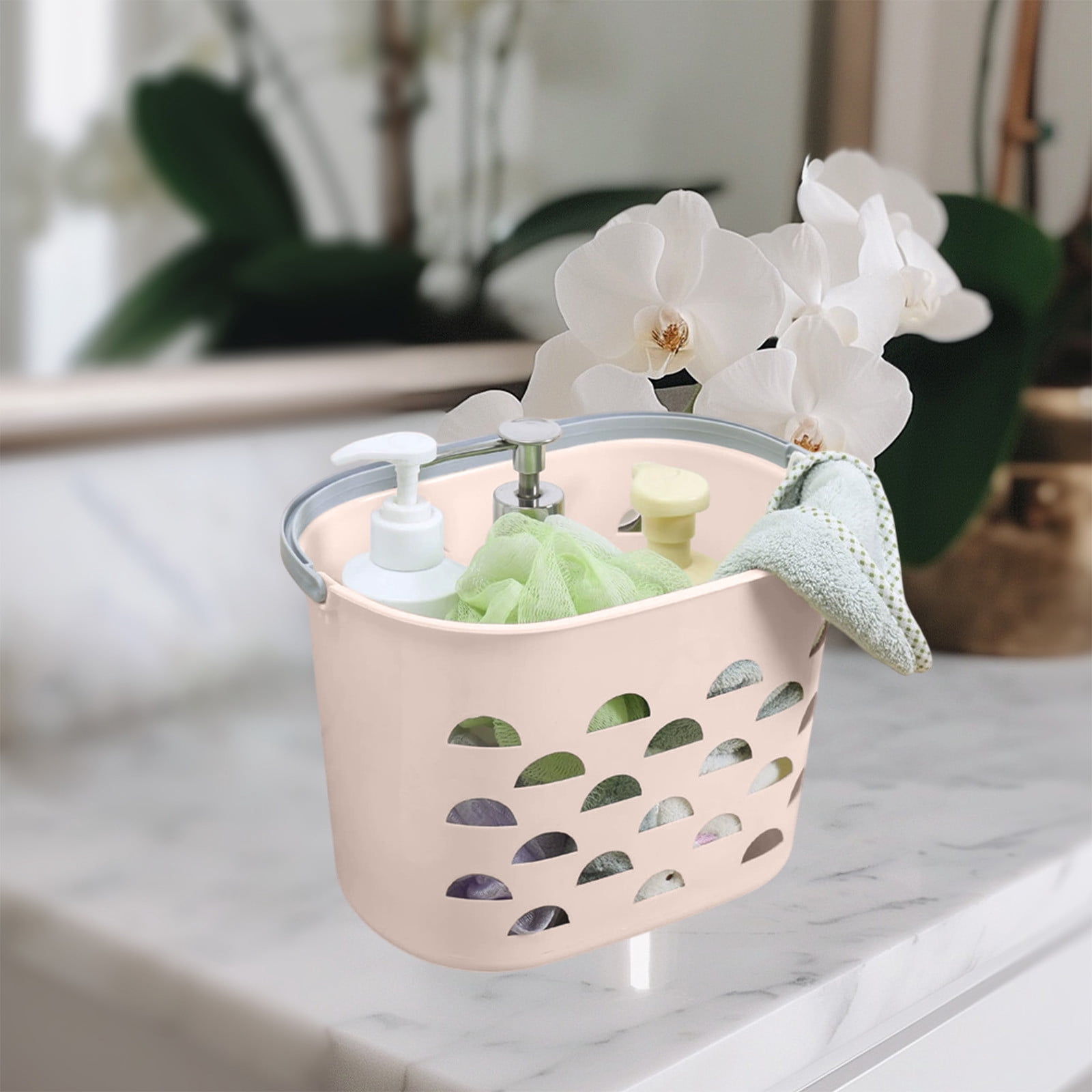 Portable Plastic Shower Basket, Bathroom Storage Basket, Waterproof ...