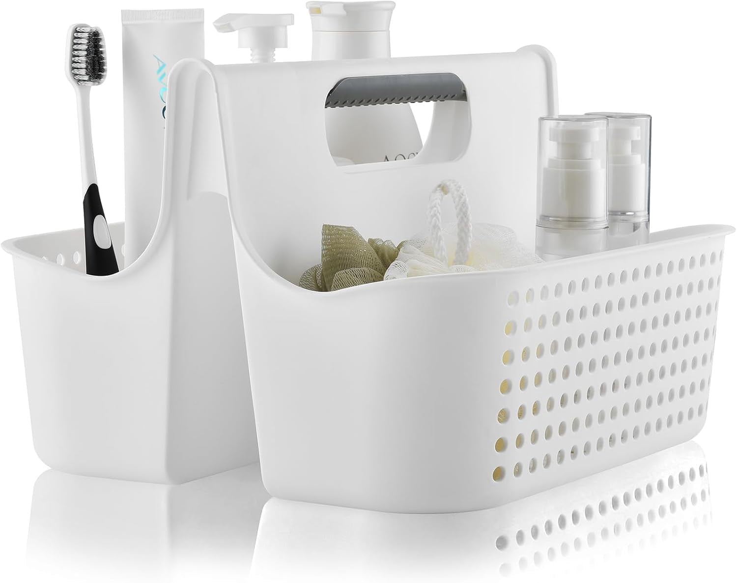 Portable Plastic Shower Caddy Basket, Large Cleaning Supply Caddy ...